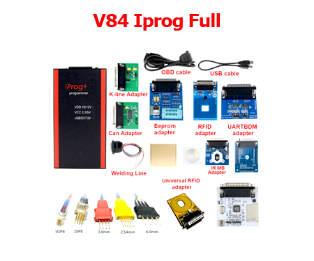 V84 Iprog+ Pro Programmer with Probes Adapters for in-circuit ECU